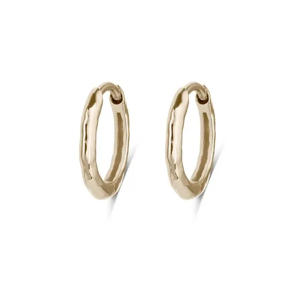 ZOHREH Hammered Huggie Hoop Earring Pair 9k - Gold