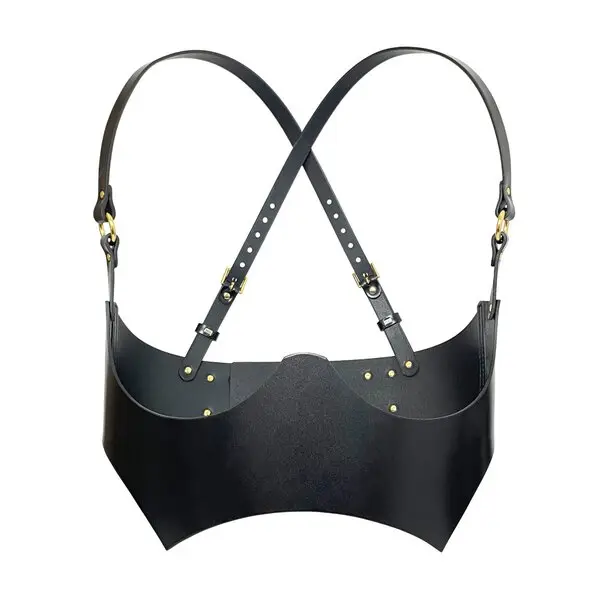 HAUTE CUIR Circe Leather Underbust Harness - Black