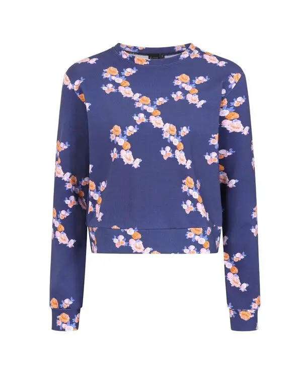 SOPHIE CAMERON DAVIES Navy Floral Cotton Sweatshirt - Blue