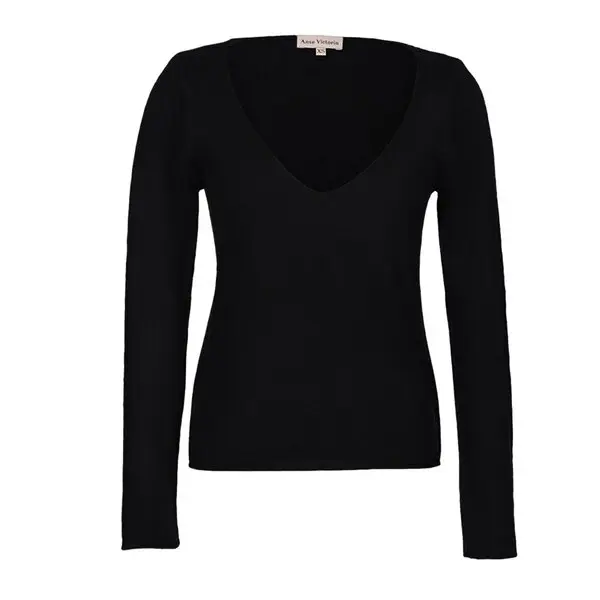 ANSE VICTORIN Odette Silk Cashmere Pullover - Black