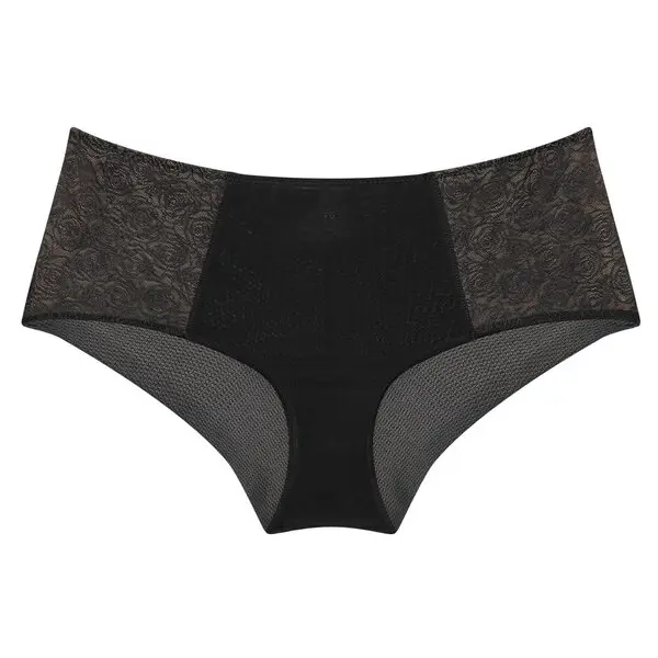 VERDANT INTIMATES Rose Lace Boyshort - Black