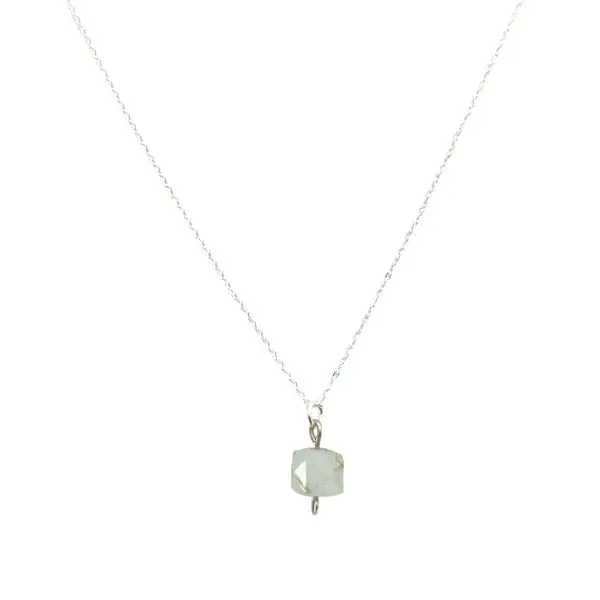 BIO-TRIMMINGS Blue / White / Silver Brandt Dainty Extendable Necklace Silver Frost Bio-gem - Blue/white/silver