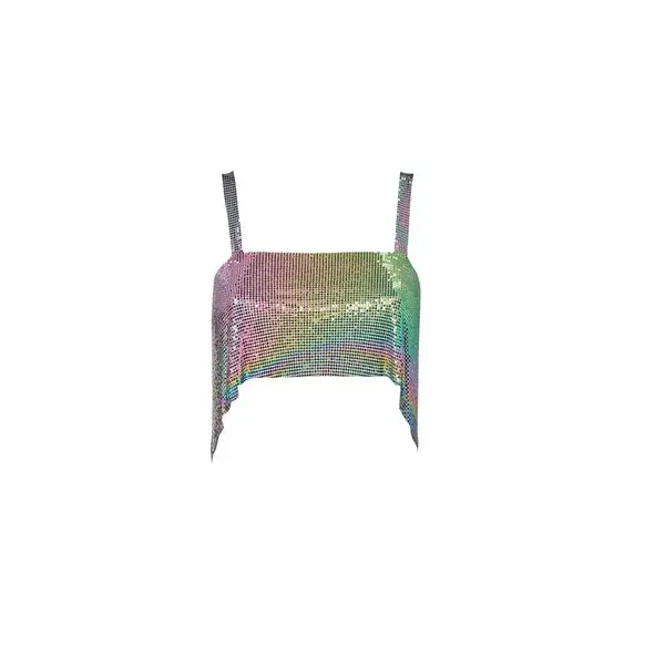 AULALA PARIS The Radiance Metallic Square Neck Open-back Top Mystical - Black