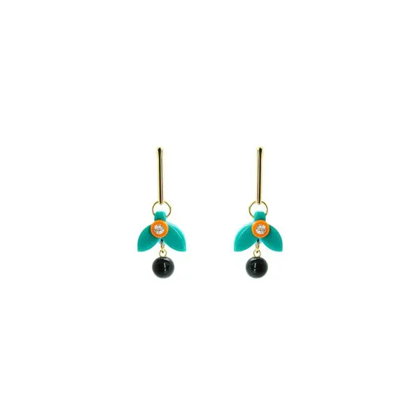 GISSA BICALHO Acrylic Handmade Earring Stem Petunia - Orange