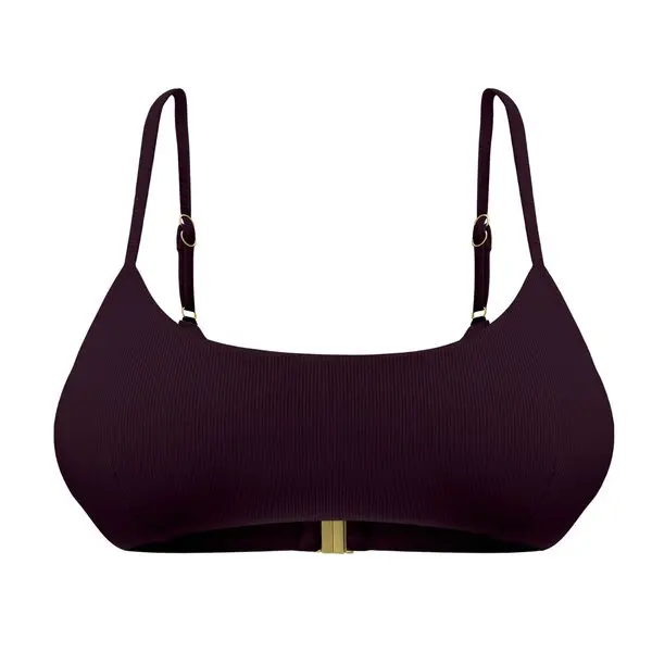 MIHARO Gia Crop Bikini Top - Brown