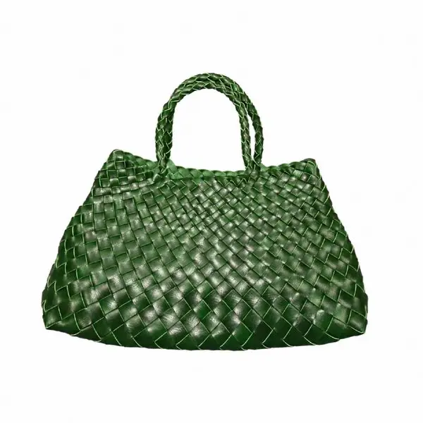 RIMINI Woven Vegan Leather Tote 'elisabetta - Green