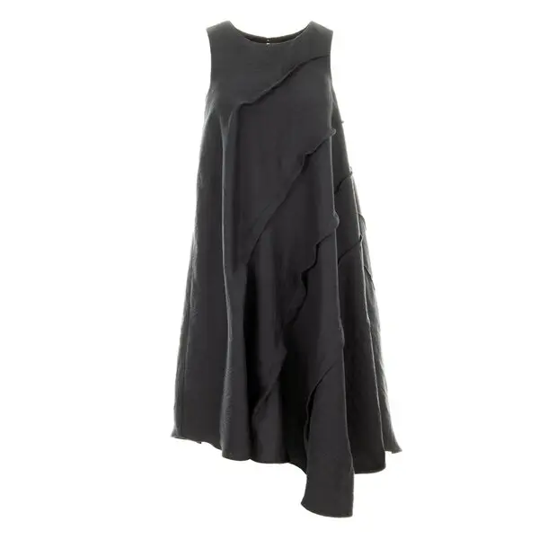 JANA COSHÈ Asymmetrical Sculptural Linen Dress