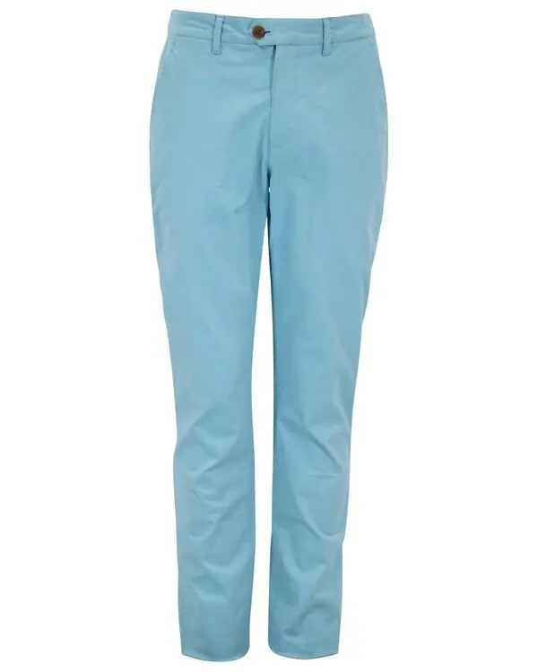LORDS OF HARLECH Jack Teal Flat Front Pant - Blue