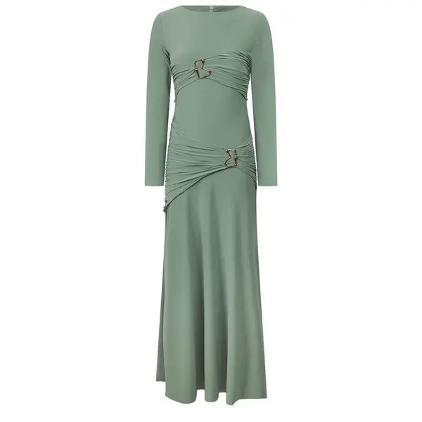 CELESTINE & MAE Jade Maxi Dress In Sage - Green