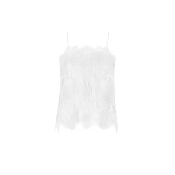 SASHA LA MER Fortuna Lace Top Short, Color Kiss - White