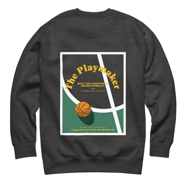 ANCHOR & CREW Heather The Playmaker Basketball Club League Organic Cotton Sweatshirt - Black