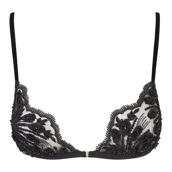 BELLE ET BON BON Onyx Beaded Bralette - Black