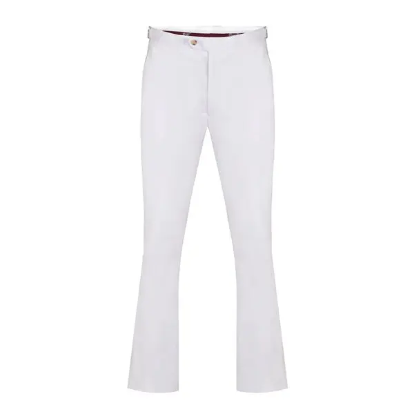 DAVID WEJ Paco Loose Fit Chinos Trouser With Side Adjusters - White