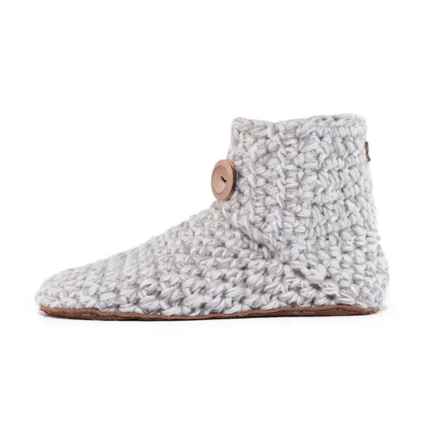 KINGDOM OF WOW Neutrals Comfy Wool Boot Slippers For & In Chai - Beige