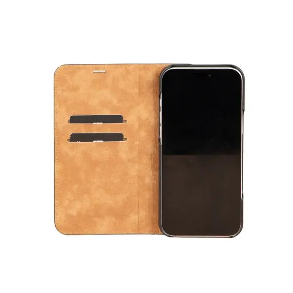 LEATHERE Iphone 16 Series Leather Wallet Case Seoul - Black