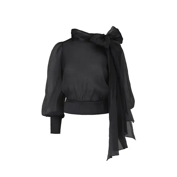 LITA COUTURE Flawless Bow Blouse - Black