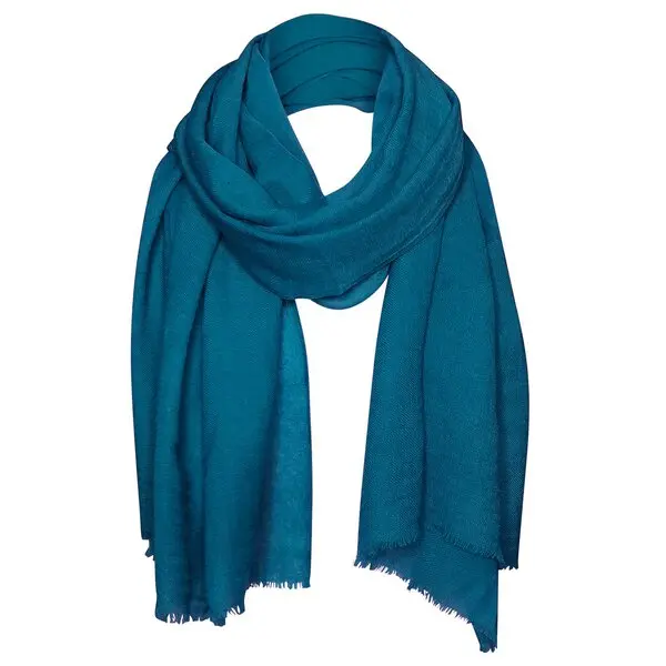 ALIE STREET LONDON Aurielle Silk Wool Scarf Tapestry Teal - Green