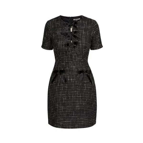 GIRL IN MIND Kenza Bow Detail Mini Dress - Black