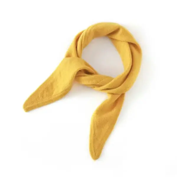 MY LITTLE NATURE Pure Cashmere Scarf Small Scarf Tinny Cashmere Neckl Tie Lille Tørklæde - Yellow
