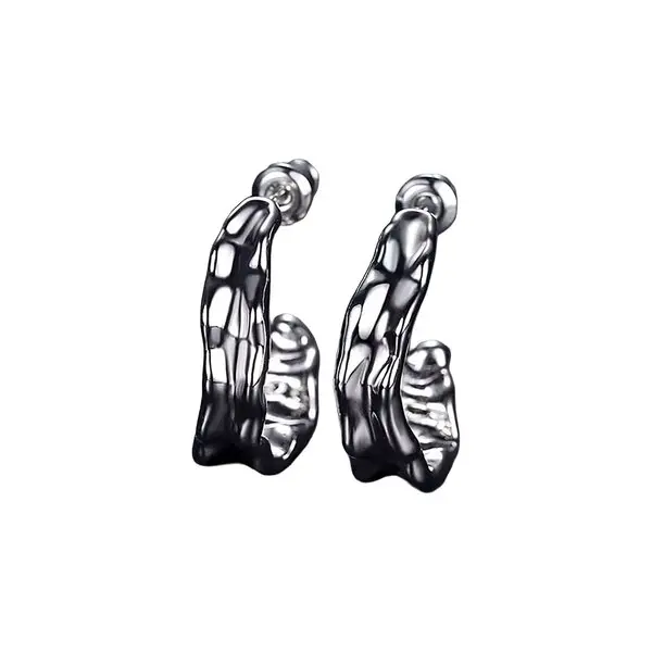 ISAIAH 54:17 The Textured Hoop - Silver