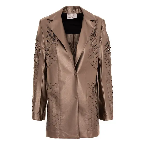 SILVIA SERBAN Neutrals / Laser Cut Bronze Jacket - Gold