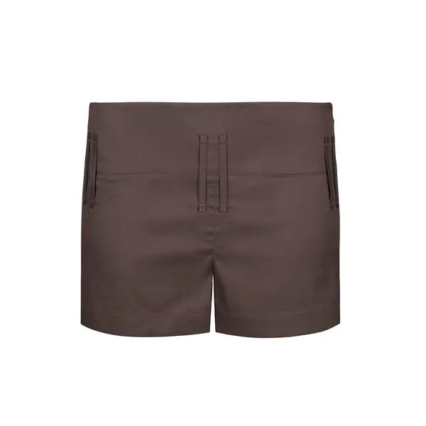 ANEMOIA Sable Poplin Micro Shorts - Brown