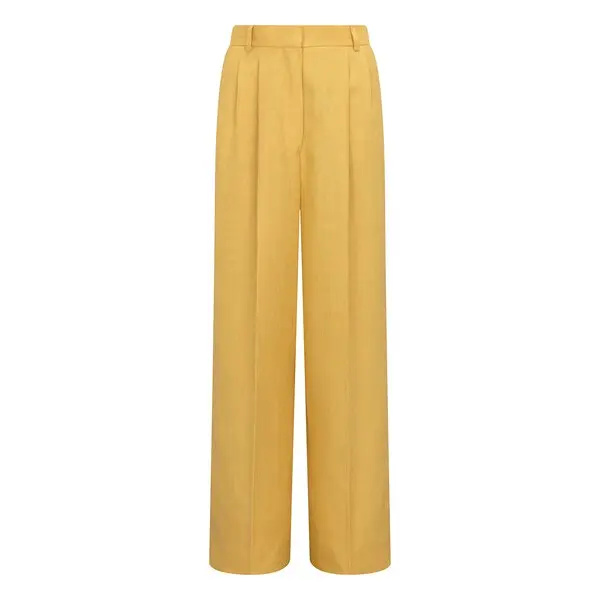 TRIONA Mustard Irish Linen Bridget Trouser - Yellow