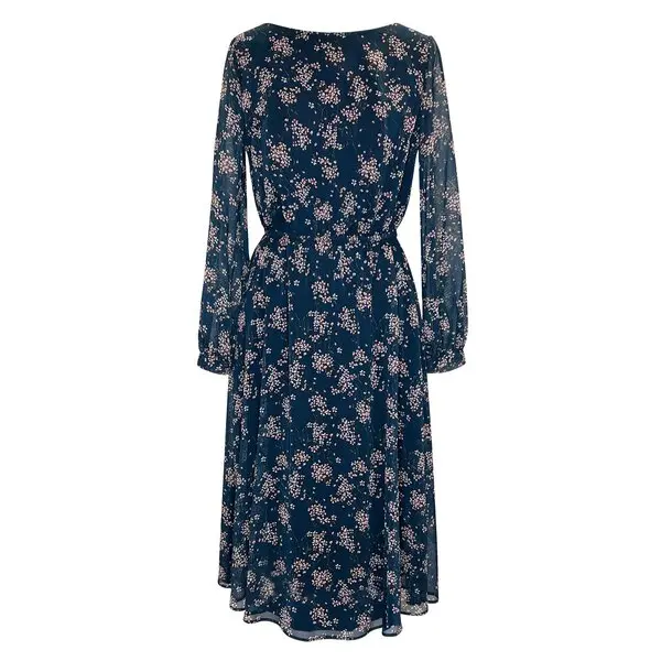 ALIE STREET LONDON Marissa Dress Ditsy Navy Floral - Blue