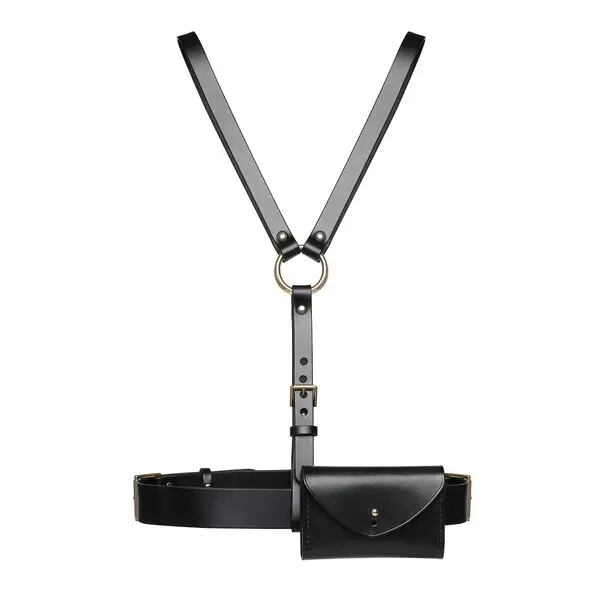 HAUTE CUIR Prestige Leather Harness Bag - Black