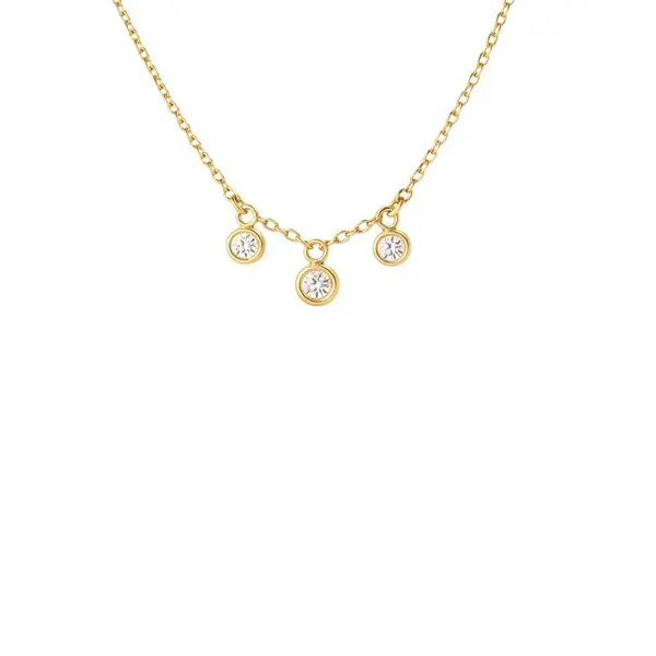 LILY FLO JEWELLERY Starlight Three Diamond Station Necklace - Gold