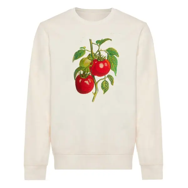 INGMARSON Neutrals / Tomato Embroide Organic Cotton Sweatshirt - Red