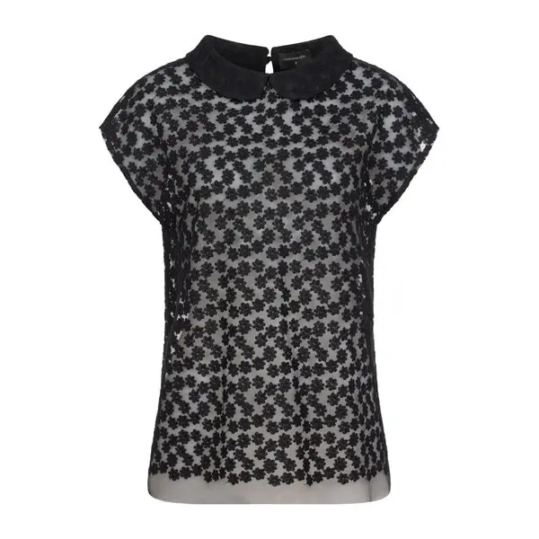 MARIANNA DÉRI Lace Blouse With Floral Embroidery - Black
