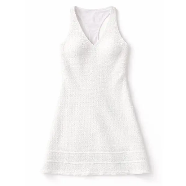 YORSTRULY Centre Dress Broder Anglaise Tennis Dress - White