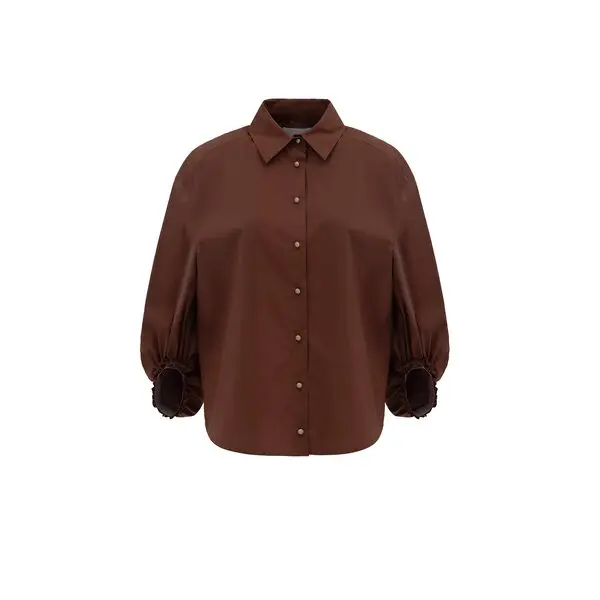 GEORGETTE Dark Sand Shirt - Brown