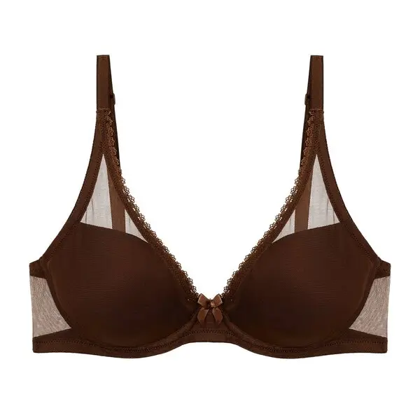 JOURNELLE Victoire Plunge Bra Chocolat - Brown
