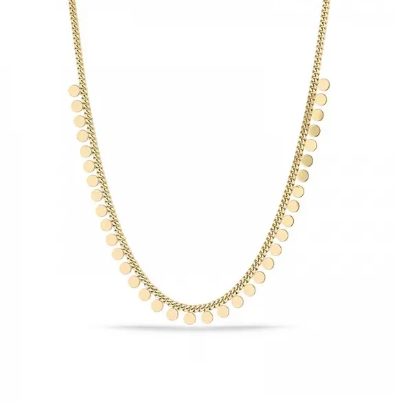 SPERO LONDON Disk Charm Coin Chain Necklace In Sterling Silver - Gold
