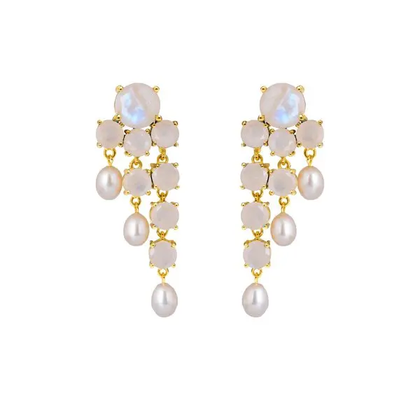 LAVANI JEWELS Gold / White Adoration Pearl Earrings - Gold/white