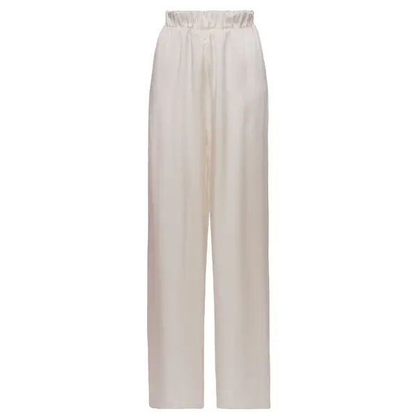 ANSE VICTORIN Emma Silk Pants Cream - White