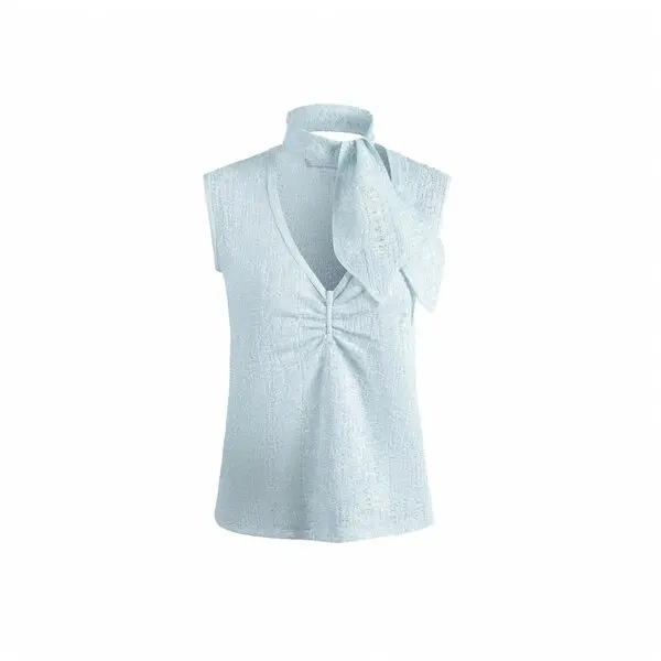 RIVERPEACE.CO Light Textured Knit Tank Top - Blue