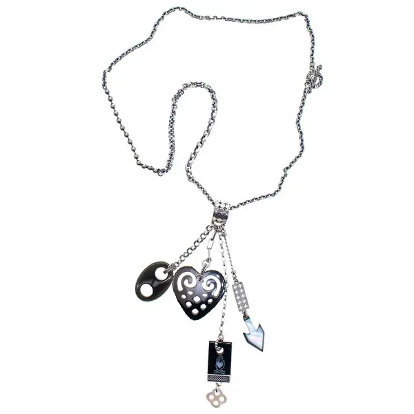 GEM KINGDOM Silver / Black Lost & Found Necklace - Silver/black