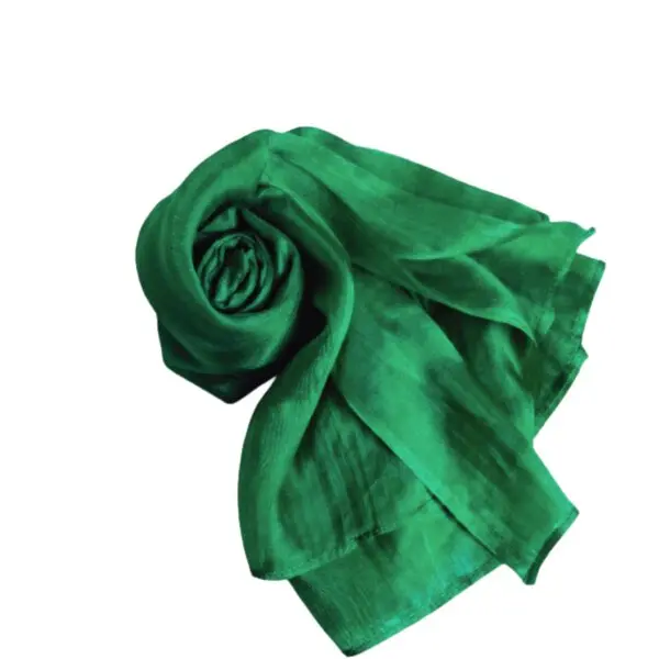 SILK AND BEARS Emerald Silk Scarf – Hand-dyed Mulberry Silk Shawl, Wedding & Evening Wrap - Green