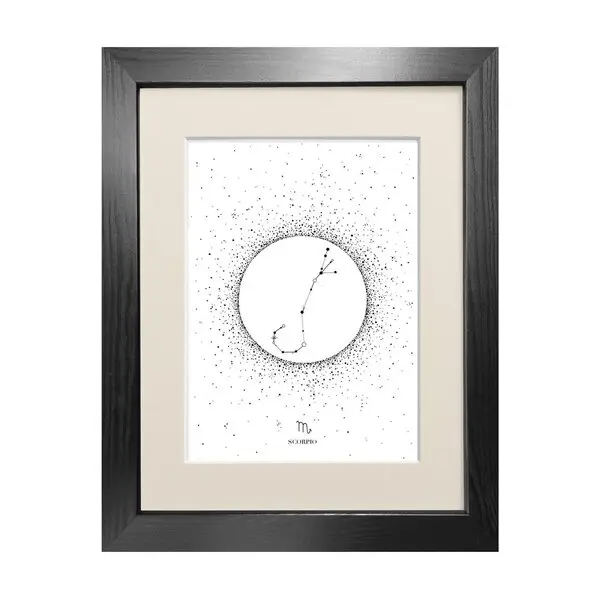EMILY CARTER Scorpio Star Sign' Fine Art Print A5 - Black
