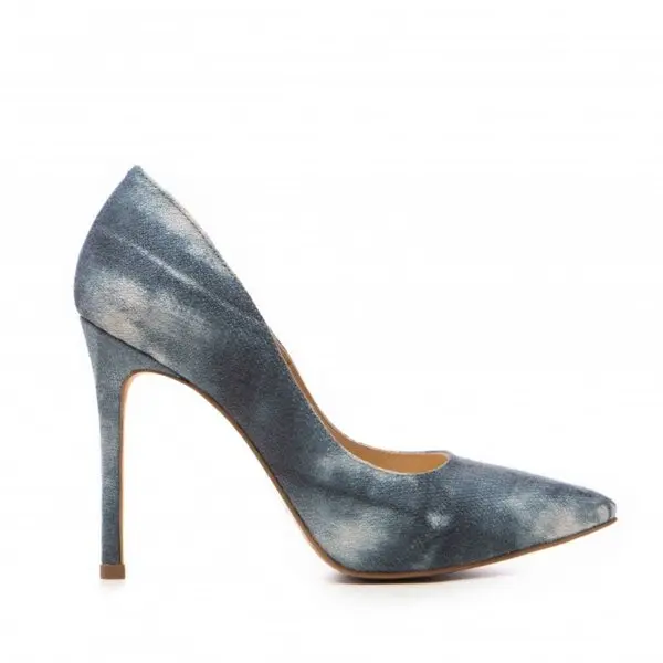 THE 5TH ELEMENT Washed Denim Stiletto Pumps - Blue