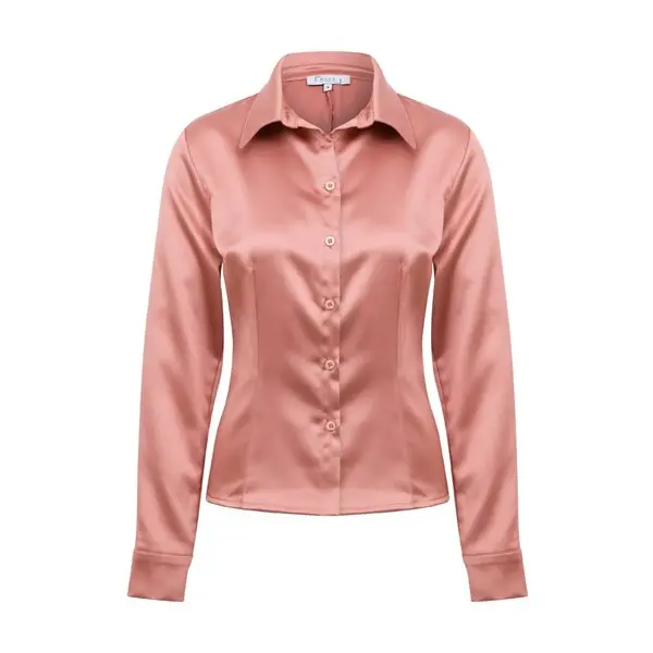 MAAN ISTANBUL Slim Fit Satin Dusty Rose Shirt Shades Of Lola - Pink