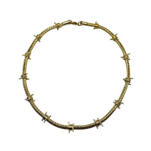 URBANE JEWELRY STUDIO Barbed Wire Necklace - Gold