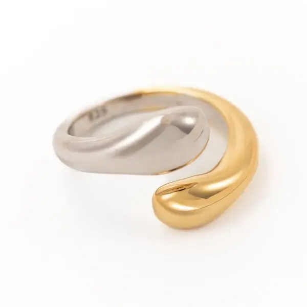 BELINDA JEWELZ Gold / Silver Mixed Metal Chunky Wrap Ring - Gold/silver