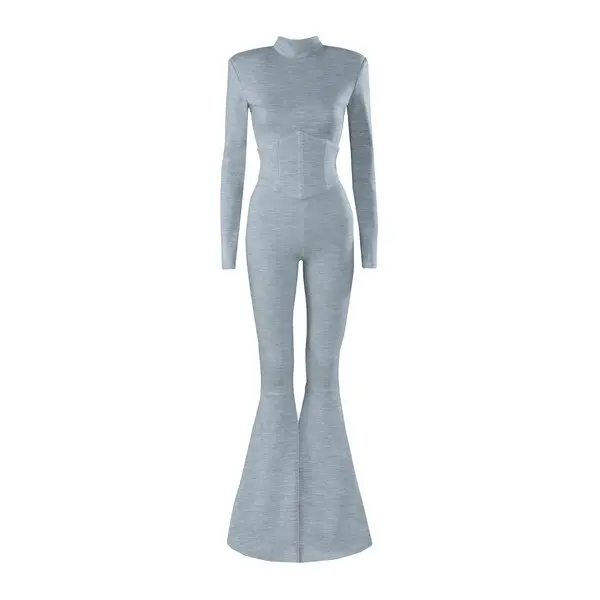 VESTIAIRE D'UN OISEAU LIBRE Wool Jersey Jumpsuit - Grey