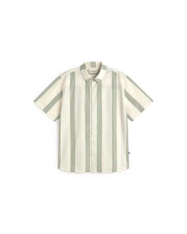 THINKING MU Tom Striped Poplin Shirt - Green