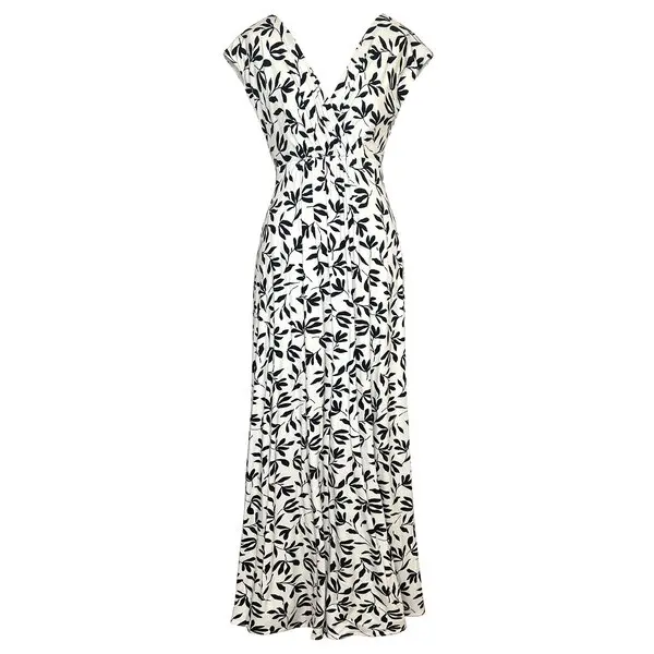 ALIE STREET LONDON Neutrals Sophia Maxi Dress In Monochrome Print - Black