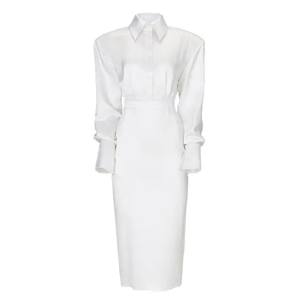 VESTIAIRE D'UN OISEAU LIBRE Silk Midi Dress - White